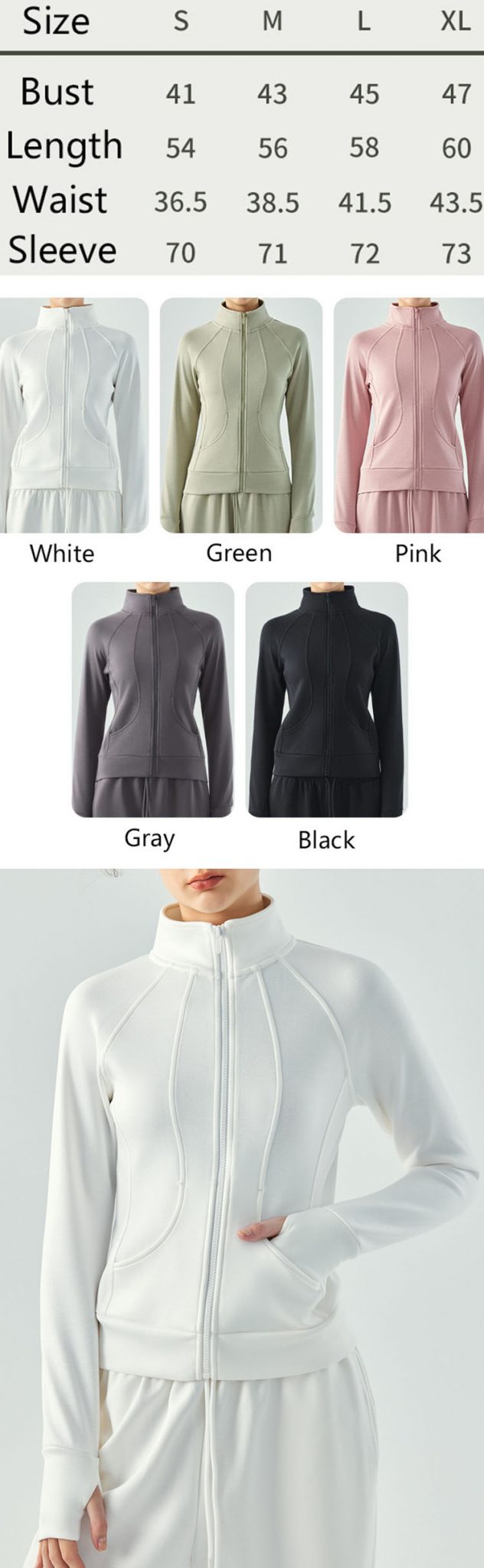 White track jacket women's - Activewear manufacturer Sportswear ...